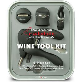 Metrokane Rabbit Wine Tool Kit - Black | WINE-NOW