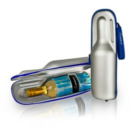 Metrokane Rabbit Wine Trek - Silver/Blue | WINE-NOW